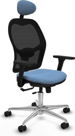 Piqueras y Crespo Ergonomischer Telearbeitsstuhl mit 3D-Armen, h&ouml;henverstellbarer Lendenwirbelst&uuml;tze und festem Kopfteil, ausgestattet mit Syncro/Traslack und eingespri