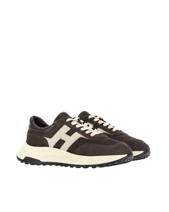 Hogan Mens Sneakers Hyperlight Brown Exterior: Calfskin Trainers