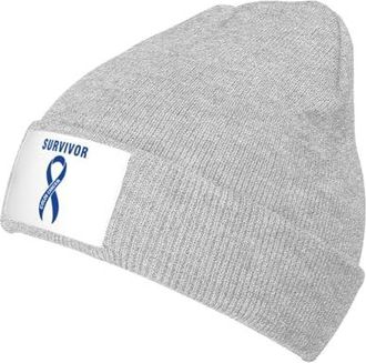 Generic Bonnet Thermo Survivante dune Campagne Humoristique De Sensibilisation Au Cancer du C&ocirc;lon Unisexe Bonnets Doux Bonnet Tricot&eacute; pour Ext&eacute;rieur Course &Agrave; 