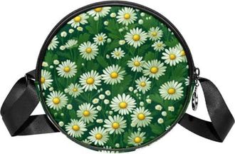 Generic Sac &agrave; bandouli&egrave;re rond pour femme, petit sac &agrave; bandouli&egrave;re vert avec fermeture &eacute;clair, bretelles r&eacute;glables, sac &agrave; main rond d&eacute;contract&eacute; pour femmes et