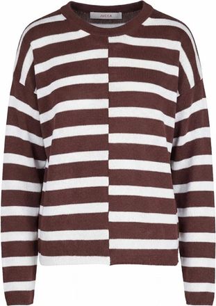Jucca Femme, Pulls, Multicolore, Taille: 36 FR Pull &agrave; Col Rond &agrave; Rayures Contrast&eacute;es