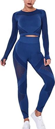 ORANDESIGNE Ensemble de Sport Femme 2 Pièces Survêtements Été Tank Top Push Up et Slim Fit Pantalon Tenue de Sport Stretch Élastique Fitness Jogging Yoga Course H