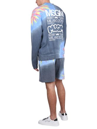Msgm Logo-Print Cotton Sweatshirt - Multicolor