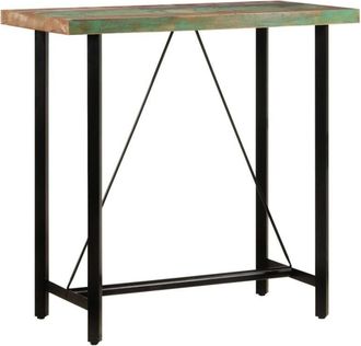 vidaXL Table de bar 110x55x107 cm bois massif de récupération et fer - Vidaxl
