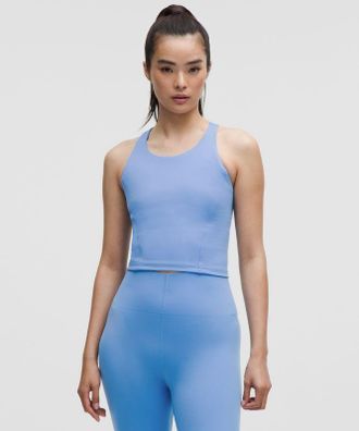 lululemon Wunder Train Racerback-Tanktop Mittlerer Halt für B/C-Cups für Frauen - Größe 10 in Pool Party