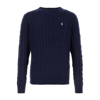 Polo Ralph Lauren Cable Knit Crewneck Sweater - - Knitwear - Herren - Blau - 2XL