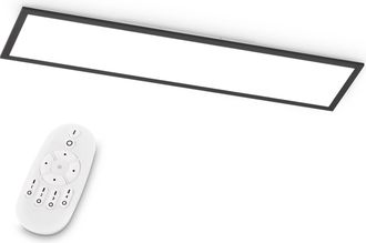 Eglo LED Büro-Deckenleuchte Bottazzo, mit Fernbedienung, 3200 Lumen, Deckenlampe flach 100x25 cm, Lampe Decke Wohnzimmer, Panel dimmbar, Küchenlampe warmwe