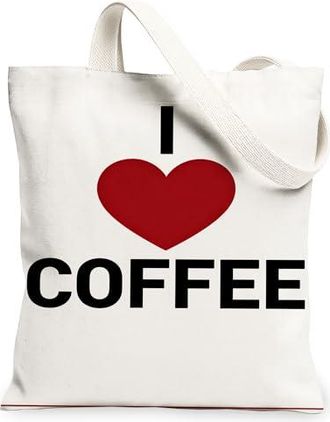 Generic Sacs fourre-tout en toile pour amateurs de caf&eacute;, sacs de courses r&eacute;utilisables, &eacute;l&eacute;gants et minimalistes respectueux de lenvironnement, l&eacute;gers et lava