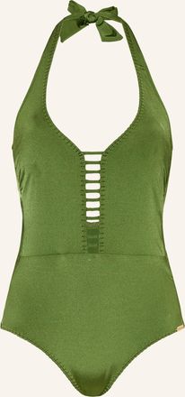 Watercult Watercult Neckholder-Badeanzug Crafted Essentials gruen