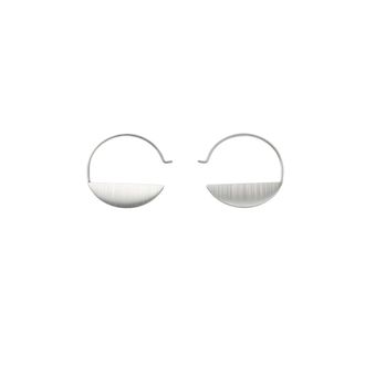 Dansk Copenhagen Saga Waterproof Silver Stainless Steel Hoop Earring - Brushed Finish - - Accessories - Damen - Grau - ONE SIZE