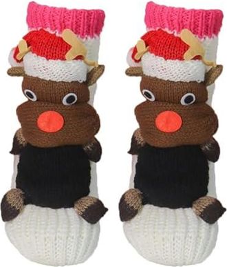 Generic Chaussettes antid&eacute;rapantes en tricot faites &agrave; la main pour femme - Motif animal de dessin anim&eacute;, violet, taille unique