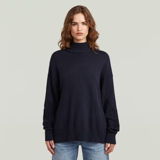 G-Star Milano High Neck Knit - Dunkelblau - Damen