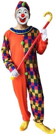 Generico Costume de carnaval pour homme - Costume de clown - Ensemble amusant de carnaval pour adulte pour f&ecirc;tes costum&eacute;es, f&ecirc;tes &agrave; th&egrave;me et d&eacute;guisements de ci