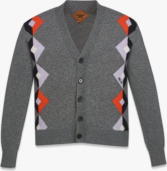 MCM Rauten-Strickjacke aus Woll-Jacquard