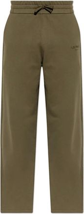 Balmain Homme, Pantalons, Vert, Taille: L Pantalons with Embroidered Logo