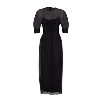 Gabriela Hearst Durchsichtige Schwarze Seiden Coretta Kleid - - Dresses - Damen - Schwarzk - S