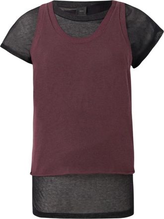 Pinko Pinko, Femme, Pulls, Rouge, Taille: 38 FR T-shirt Mark