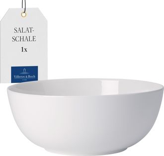 Villeroy & Boch For Me Salat-/ Servierschüssel Weiß, Spülmaschinenfest, Mikrowellensicher, Schüssel, Bowl, Schale, Premium Porzellan