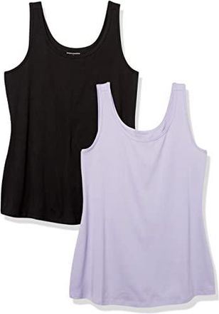 Amazon Essentials Débardeur grande taille Femme, Lot de 2, Lavande/Noir, 6XL Grande taille