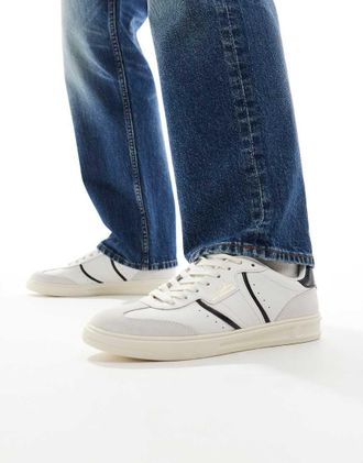 Fred Perry Baskets en cuir et daim - Blanc