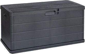 Dmora Creola Truhe, 340 l Fassungsverm&ouml;gen, Klappverschluss Made in Italy, Traglast, 118x59x57h cm Anthrazit Schwarz