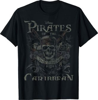 Disney Pirates Of The Caribbean Skull Jack Sparrow T-Shirt