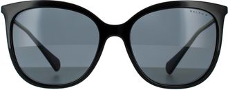 Ralph Lauren Ralph by Ralph Lauren Butterfly Ladies Shiny Black Dark Grey Polarised Sunglasses