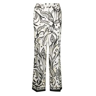 F.R.S. For Restless Sleepers Seiden Palazzo Hose mit Blumenmuster - - Trousers - Damen - Wei&szlig; - S