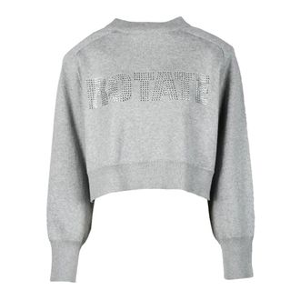 Rotate Rotate Birger Christensen, Femme, Sweatshirts et sweats à capuche, Gris, Taille: 44 FR Pull en Coton Cachemire