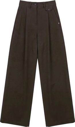 ottod'Ame Femme, Pantalons, Vert, Taille: 36 FR Pantalon large