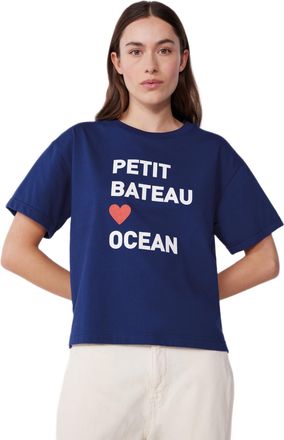 Petit Bateau Damen A0DI7 Kurzärmeliges T-Shirt, Blau, XS