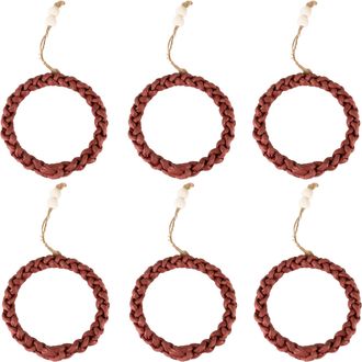 Matches 21 Dekohänger Ring aus Papierkordel Bordeaux 16,5 cm im 6er Set - Boho Weihnachtsdeko zum Aufhängen