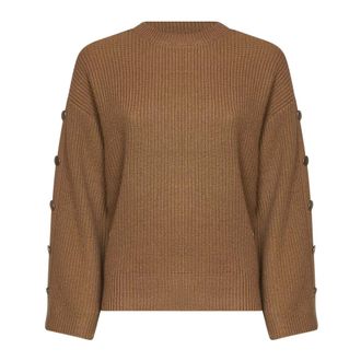Kaos Kaos - Pull en maille &agrave; col rond - Femme - Pulls - Brun - Taille: 40 FR