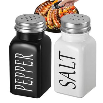 Generico Salz- und Pfefferstreuer | Tischdekoration aus Glas 80 ml | 2-teiliger Salz- und Pfefferspender - zum Kochen, Grillen, Restaurants, Catering, Outdoor-