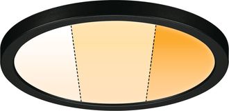 Paulmann 93099 LED Panel Einbaupanel Areo IP44 175mm 3-Step-Dim rund dimmbar Warmwei&szlig; Schwarz Kunststoff Beleuchtungssystem