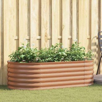 vidaXL Jardini&egrave;re sur&eacute;lev&eacute;e Marron 160 x 80 x 44 cm Acier vidaXL