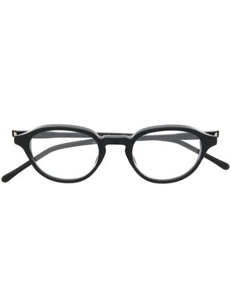 Gucci lunettes de vue à monture ronde imprimée - Noir