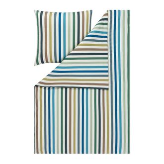 ESTELLA Estella Mako Interlock Jersey Bettw&auml;sche Tavaro gr&uuml;n 1 Bettbezug 135 x 200 cm + 1 Kissenbezug 80 x 80 cm