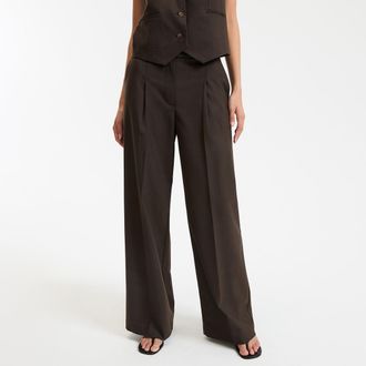 La Redoute Collections Pantalon Large &Agrave; Plis Taille Haute