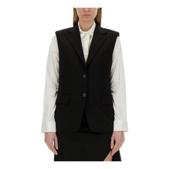 Helmut Lang Femme, Vestes, Noir, Taille: 34 FR Wool Blazer Vest