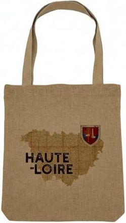 Fabulous Sac Shopping Tote Bag Aspect Lin - Haute Loire 43 Departement Le puy en Velay Carte Ancienne Rare - Sac de Courses Toile Epaisse 360g Beige Naturel Ca