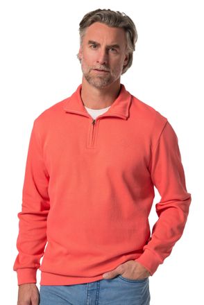 Boston Park Herren gro&szlig;e Gr&ouml;&szlig;en &Uuml;bergr&ouml;&szlig;en Menswear L-8XL Sweat-Troyer, RIPP-Qualit&auml;t, Zippkragen, bis 84/86 Koralle 60+ 835776506-60+