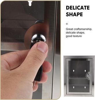 TOPBATHY Medizinschrank Klein Abschlie&szlig;bar aus Edelstahl mit Transparenter T&uuml;r und 2 Ablagen Wandmontage f&uuml;r Zuhause und B&uuml;ro