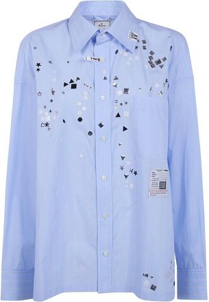 Miharayasuhiro Mihara Yasuhiro, Femme, Blouses et Chemises, Bleu, Taille: 42 FR Embellished Stripe Shirt