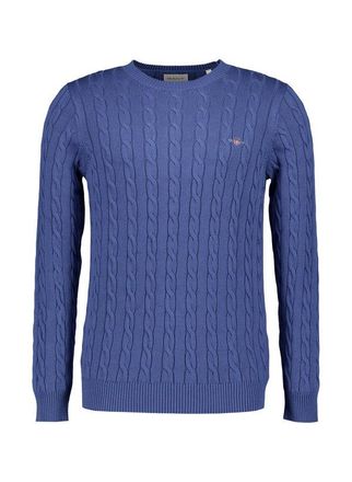 GANT Herren Pullover blau Baumwolle unifarben