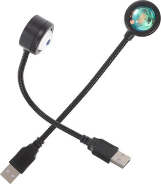 Pretyzoom 2stücke Led Sonnenuntergang Projektionslampe Usb Betrieben Bunte Farbverlauf Ambientebeleuchtung Langlebige Abs Materialien Für Wohnzimmer Schlafzimme