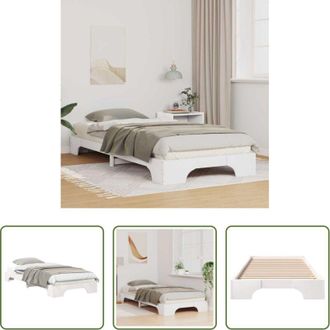 vidaXL vidaXL Plattformbett - Bettrahmen Wei&szlig; 100 x 220 cm Massives Kiefernholz