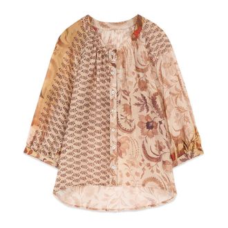 Oltre Hemd aus Lyocell-Mischung mit Muster - - Blouses & Shirts - Damen - Beige - M