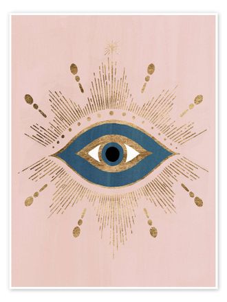 Posterlounge Sehendes Auge Poster von Grace Popp 30 x 40 cm Rosé Wandbilder Wanddeko