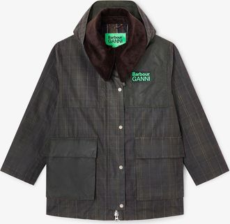 Ganni x Barbour Manteau ciré vert Coton - Taille 36 - Pour Femme